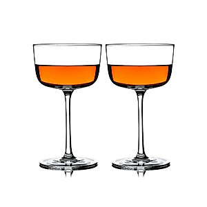 Greenline Goods Coupe Wine Glasses - 6.8 oz Modern Kitchen Glassware Set - Stemmed Tall Coupe Drinkware For Weddings Or Modern Bar