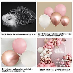 Pink Balloon Garland Arch Kit, Sakura Pink Sand White and Metallic Rose Gold Latex Balloons for Baby Shower Wedding Birthday Graduation Anniversary Bachelorette Party Decorations