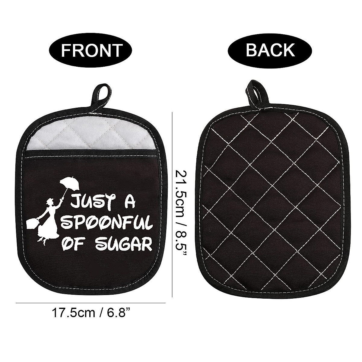 ZJXHPO Movie Inspire Gift Just A Spoonful of Sugar Pot Holder Baking Hot Pads Pocket Pot Holder (Spoonful of Sugar)