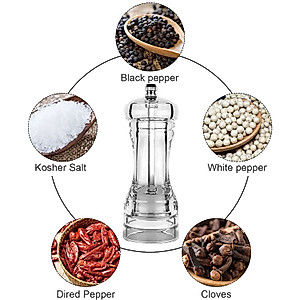 1PCS Pepper grinder Salt pepper grinder set Clear Mills transparent material transparent acrylic Kitchen seasoning supplies and tools pepper mill