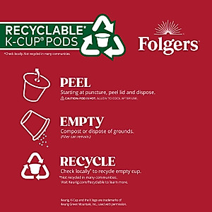 Folgers Classic Roast Medium Roast Coffee, 72 Keurig K-Cup Pods