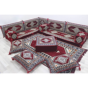 L Shaped Arabic Sofa Set, Floor Cushions, Moroccan Sofas, Sectional Sofa, Floor Seating, Arabic Sofa Floor, Floor Cushions, Sofa All Set (L Sofa Full Set)
