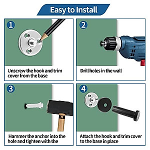 Cionyce 2 PCS Bathroom Towel Hooks, Black Stainless Steel Wall Mounted Robe Hook Round Coat Hooks, Heavy Duty Clothes Hanger for Bathroom, Bedroom, Living Room, Office (2 Inch)