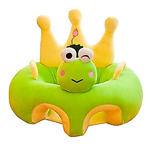 Blublu Park Baby Sofa Chair Soft Plush Cartoon Animals Baby Support Chairs Learning to Sitting Up Plush Shell Chairs, Green Frog