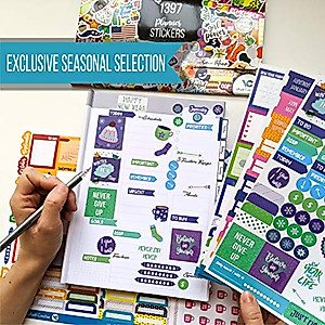 [Expanded] Aesthetic Planner Stickers - Seasonal, Productivity & Decorative Stickers for Women - 23 Sheets / 1397 pcs - Ideal for Journals, Calendars, Planners