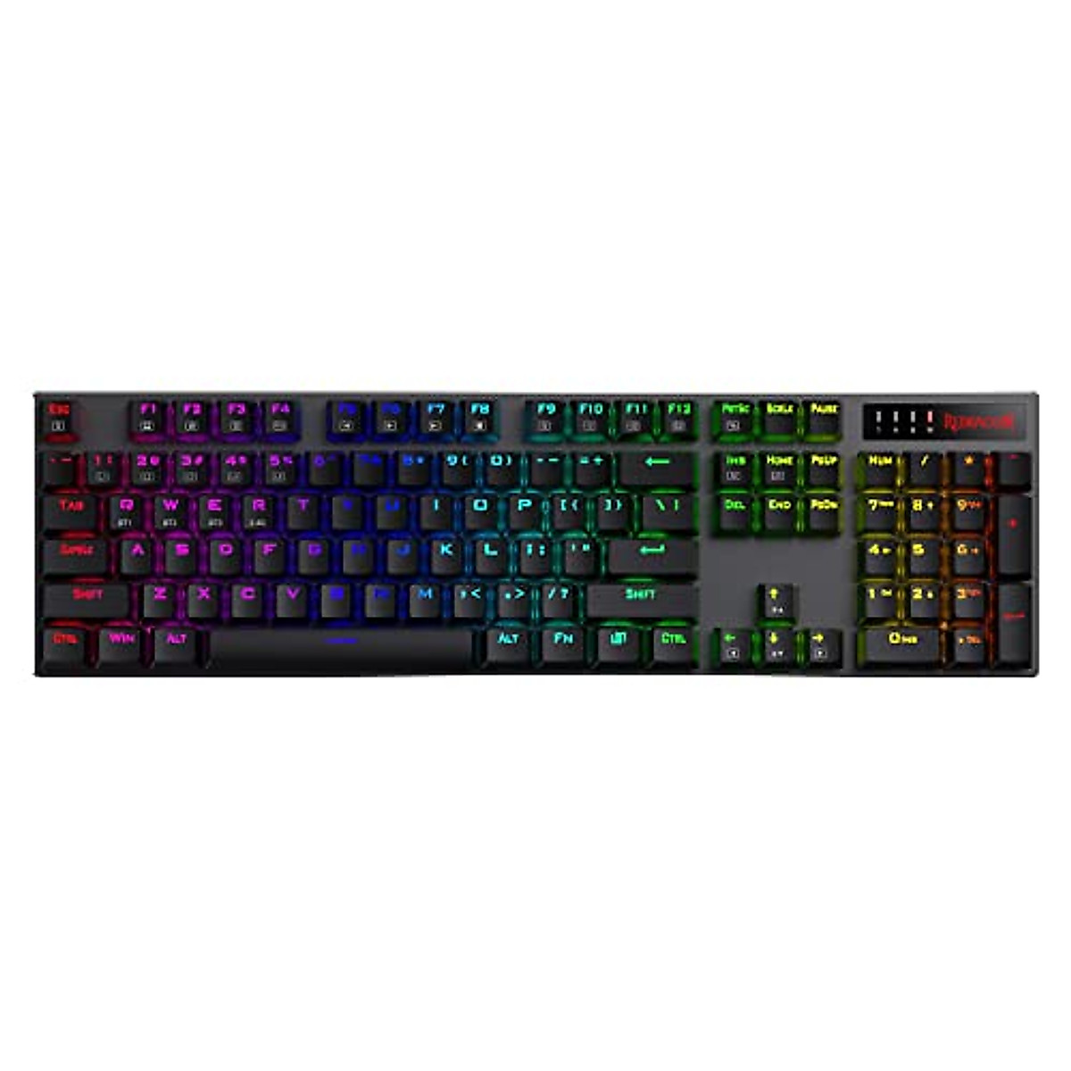 Redragon K556 PRO Upgraded Wireless RGB Gaming Keyboard, BT/2.4Ghz Tri-Mode Aluminum Mechanical Keyboard w/No-Lag Connection, Hot-Swap Linear Quiet Red Switch