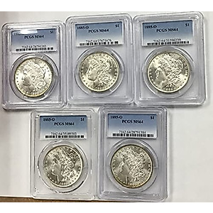 1885 O Morgan Silver Dollar $1 PCGS MS64