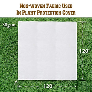 BenefitUSA Multi-Size Plant Covers Freeze Frost Protection,Warm Frost Cloth Plant Covers for Winter Frost Protection for Potted Plants Fruit Trees (120''x120'')