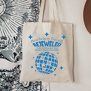 TOBGBE Album Inspired Gifts The Whole Place Shimmer Song Lyrics Bag Singer's Merchandise Music Lover Gift (Place Shimmer Tote)