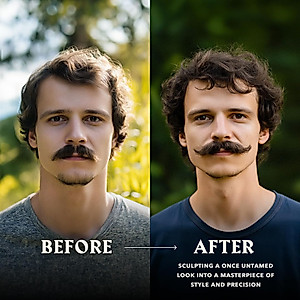 Striking Viking Mustache Wax & Comb Kit - Beard & Mustache Care for Men with Strong Hold Natural Beeswax - Tame, Style & Groom, Sandalwood Scent, 2 Ounce