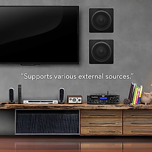 Pyle Wireless Bluetooth Power Amplifier System - 200W Dual Channel Sound Audio Stereo Receiver w/USB, AUX, MIC in w/Echo, Radio - for Home Theater Entertainment via RCA, Studio Use - Pyle PDA65BU.5