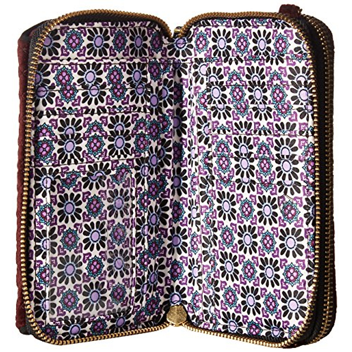 Vera Bradley Women's Velvet All in One Crossbody Purse With RFID Protection, Chocolate Raisin, One Size