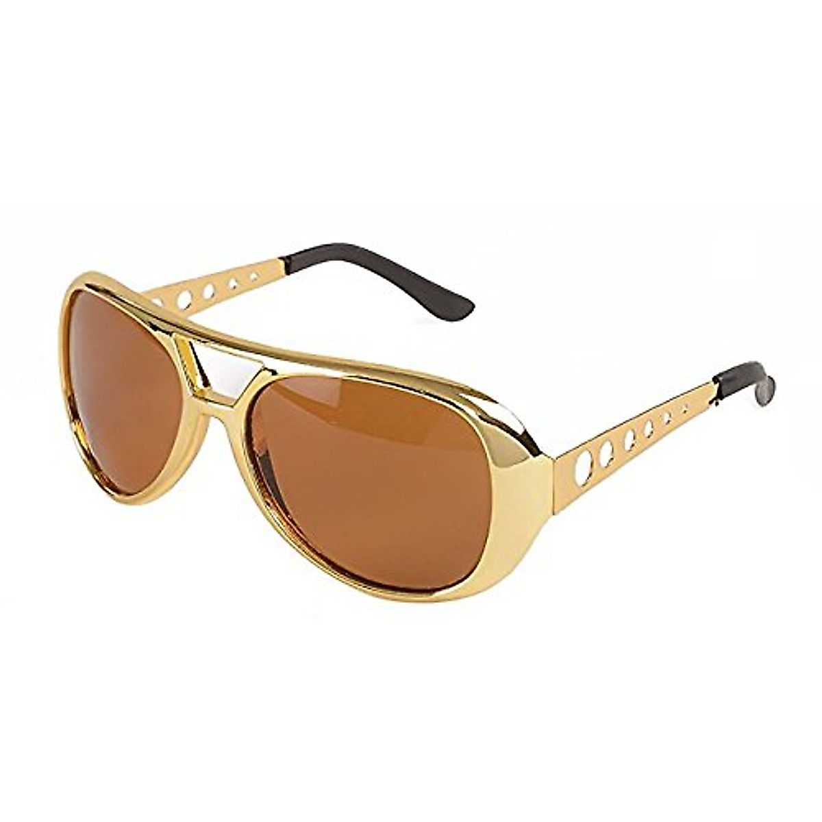 Big Mo's Toys Rockstar 50’s, 60’s Style Aviator Shades, Gold Celebrity Sunglasses 1 Pair