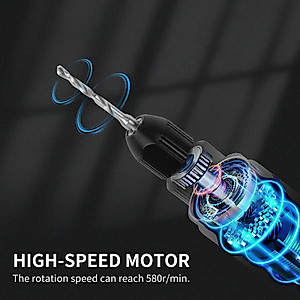 NOGARMY Mini Cordless Drill, Rechargeable Portable Power Drill, Multi-function Electric Hand Drill with 7 Drill Bits for DIY, Miniatures, Jewelry Making, Resin, Wood