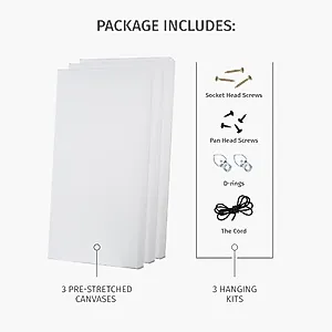 PIXY CANVAS Value Pack of 3 Stretched Canvas 24x36 inch, 1-1/2 (1.5) inch deep for Your Paintings/Artwork/Wall Art/Wall Decor (Pack of 3 Canvas, 24 x 36 inch, Landscape)