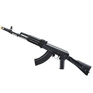 Licensed Lancer Tactical x Kalashnikov KR-103 USA SBR Airsoft AK74 AEG Rifle with Folding Stock - Includes Airsoft Speed Loader (Black)