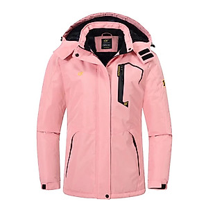 Pdbokew Women's Skiing Snowboarding Jackets Fleece Hood Mountain Snow Coat