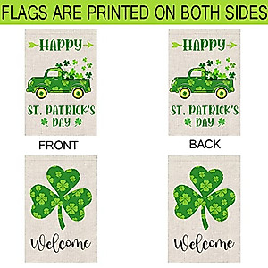 DmHirmg St. Patrick's Day Garden Flag Double-Sided Pattern Printing Weatherproof Garden Flag St. Patrick's Day Decoration for Home(2 Pack)
