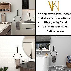 Unique Hexagonal Towel Rack Wall Mounted for Bathroom, Metal Hexagonal Towel Holder, Modern Hand Towel Ring, Elegant Bathroom Decor, Space-Saving Towel Hanger, Kitchen Towel Rack