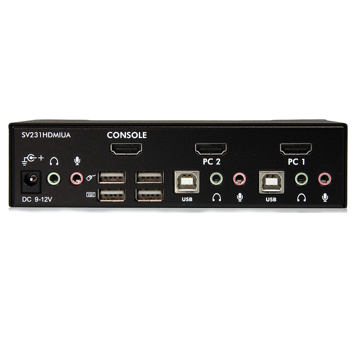 StarTech.com 2 Port USB HDMI KVM Switch with Audio and USB 2.0 Hub - 1080p (1920 x 1200), Hotkey Support - Dual Port Keyboard Video Monitor Switch (SV231HDMIUA), Black