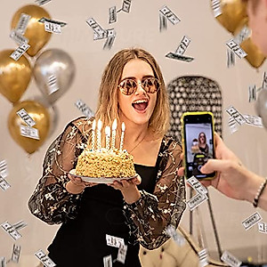 Large Confetti Cannon Bulk - 4 Pack Small 100 Dollar Bill Money Confetti Popper Cannon | Party Poppers Confetti Shooters Gun | Money Confetti Cannon | Confetti Money Cannon for Celebrations, Birthday | Confetti Popper Gun | Money Confetti Tube