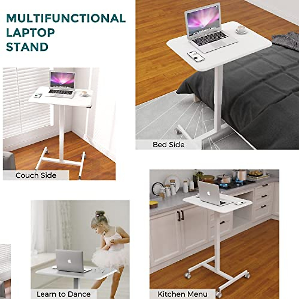 SMUG Standing small-106-WHITE Laptop Desk, 19''x26'', White