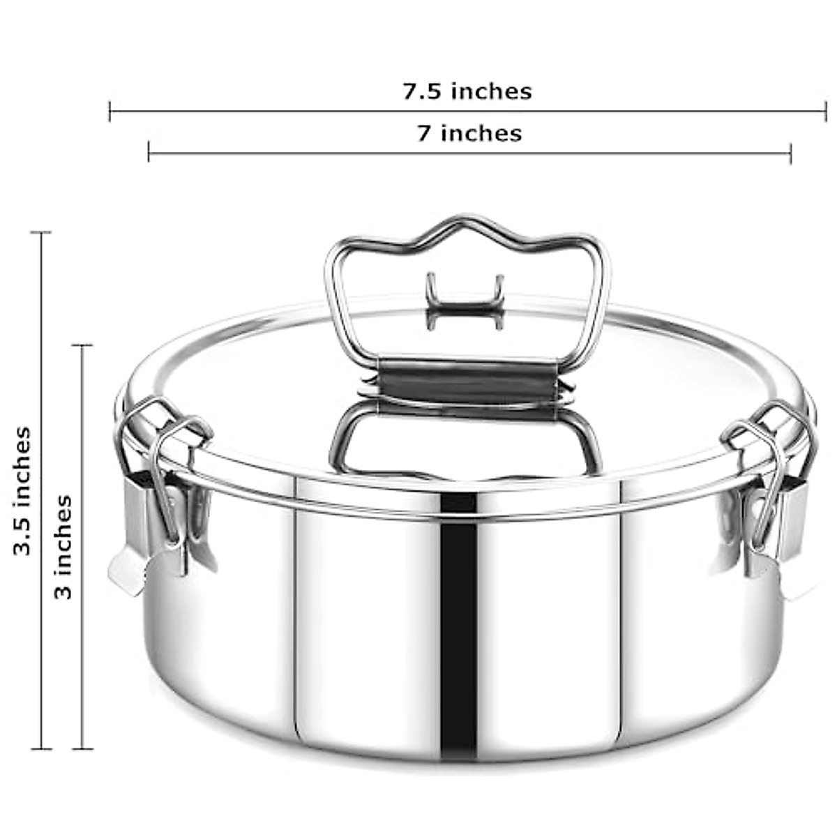 EasyShopForEveryone Stainless Steel 7.5 x 7.5 x 3.5 Inches Flan Pan, Capacity 63 fl. oz, Compatible with 6 Qt Instant Pot, 3 Inch Deep Custard Pan