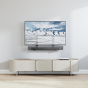 WALI Universal Soundbar Mount - Compatible with Samsung, Bose, Sonos,Lg,Vizio & More - Adjustable Under/Above/Wall Mount Bracket Supports Most Soundbars Up to 33lbs, Black