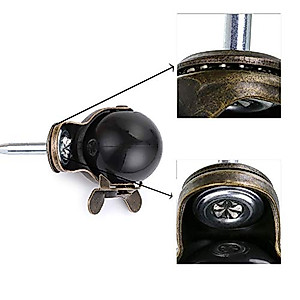 Skelang 2" Ball Caster, Grip Neck Stem Caster with Brake and Sockets, Vintage Antique Swivel Caster Wheel for Furniture, Sofa, Old Chair, Cabinet, Pack of 4 (Stem Mounting 5/16" x 1-1/2")