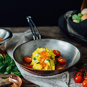 Sertodo Copper Skillet Pan | 8 inch Diameter | Patented Stainless Steel Handle System | Naturally Non-Stick Tin Lining, Pure Copper Body | Professional Kitchen Grade | Elegant, Durable, Functional