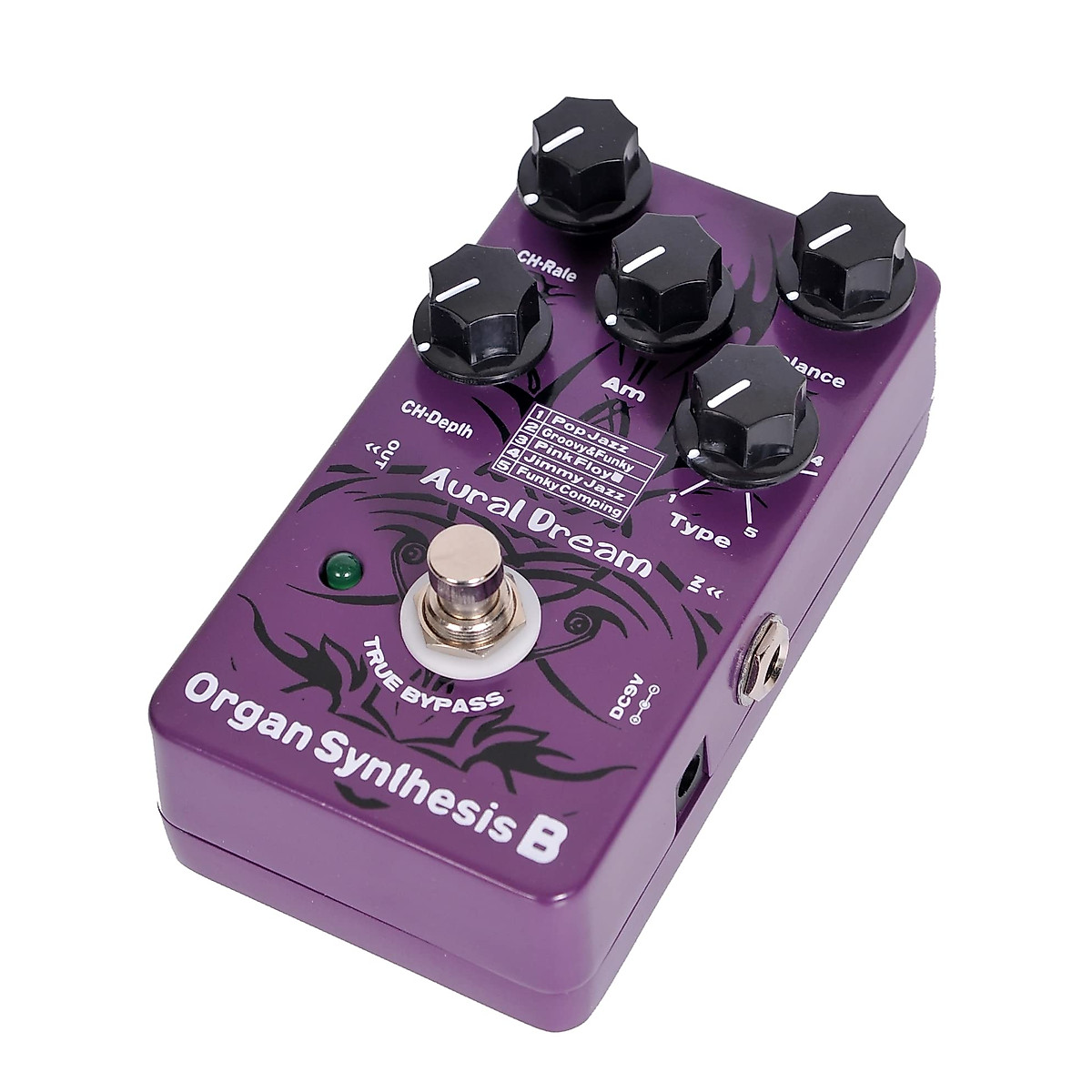 Aural Dream Organ Synthesis B Guitar Effect Pedal includes POP Jazz,Groovy&Funky,Jimmy Jazz and Funky Comping effects with Rotary Horn,Percussion and Chorus Modules,True bypass.