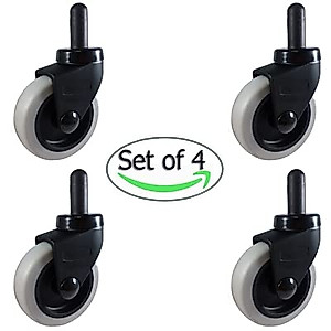 Replacement Casters Compatible with Rubbermaid WaveBrake Mop Bucket Casters - 3" Non-Marking Wheels Set of 4