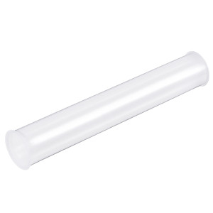 MECCANIXITY Clear Storage Tube Small Plastic Round Tubing with Caps Rigid Bottle Container 41.6x43x300mm/12 Inch Length for Item Stored