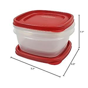 Rubbermaid Easy Find Lids Food Storage and Organization Containers, Set of 2 (4 Pieces Total), Racer Red