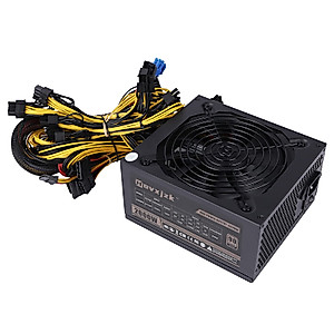 2000W Mining Power Supply Modular Mining PC Power PSU Supports 8 GPU Rig for ETH Bitcoin Ethereum Miner with Auto-Thermally Controlled Fan Supply,110V-240V Power Supply Mining Machine