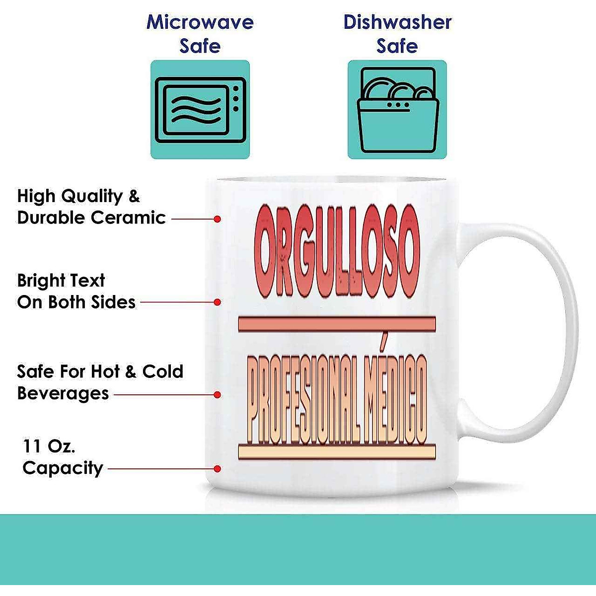 Gift Design Idea Unique Medical Professional Gift - Ghost Stethoscope Syringe and Bottle Design - for Men Women - 11 Oz White Ceramic Coffee Mug