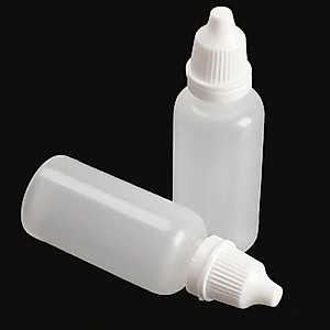 Onwon 10 Pcs LDPE Plastic Empty Squeezable Eye Liquid Dropper Bottles with Childproof Cap (30ML)
