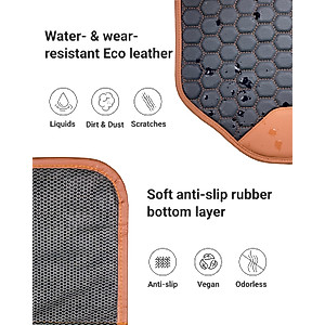 Owleys Premium Leather Car Seat Protector for Back Seat - Back Seat Cover for Kids - Car Kick Mat - Back of Seat Protector for Kids Feet Car Seat Back Protector - 1 Pc Hexy