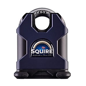 Henry Squire SS65CS Stronghold 6 Pin S Cylinder Closed Shackle Steel Padlock, 65 mm (Length), Black/Blue