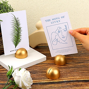 Abeillo 12 Pcs Table Number Holders Gold Wedding Place Card Holders Wood Table Card Display Stands, Modern Table Number Sign Clips for Anniversary Birthday Banquet Restaurant Events