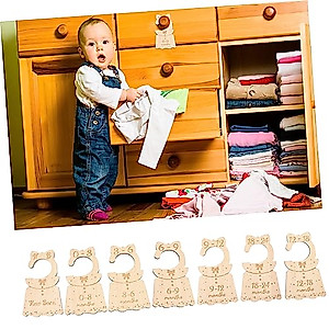 Cabilock 7pcs Closet Divider Kids Wooden Hangers Toddler Hangers Hangers Closet Dividers Baby Hangers Baby Closet Organizer Wood Clothes Rail Wardrobe Baby Hangers for Closet