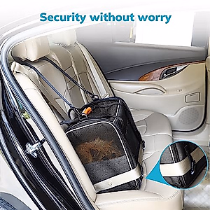 Pet Travel Carrier Bag, Morpilot Portable Pet Bag - Folding Fabric Pet Carrier, Travel Carrier Bag for Dogs or Cats, Pet Cage with Locking Safety Zippers, Foldable Bowl, Airline Approved