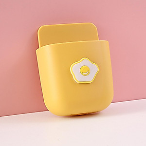 Enforose Wall Storage Rack, Cartoon Storage Box Wall Mounted Storage Container Cute Phone Holder Wall Mount Pencil Holder Makeup Organzier(fried eggs)