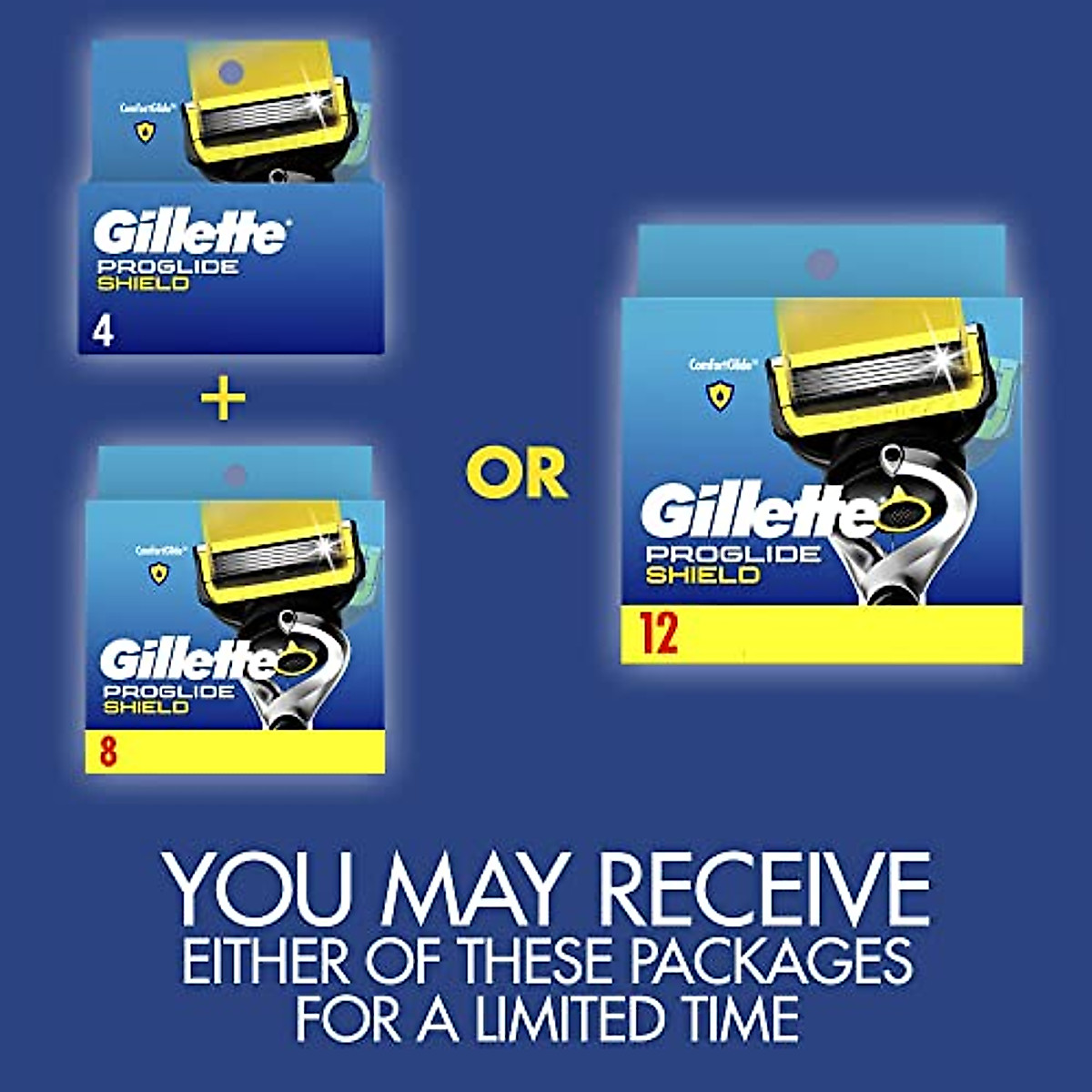 Gillette ProGlide Shield Razor Blade Refills, Shields against Skin Irritation, 12 Count
