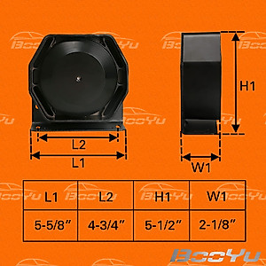BooYu 200W Compact High-Performance PA Siren Horn Speaker [Ultra Slim] [8 Ohms] [125-135 dB] [IP66 Waterproof] [Capable with Any 100-200 Watt Siren] for Police Car, Ambulance, Fire, Engineer Vehicles