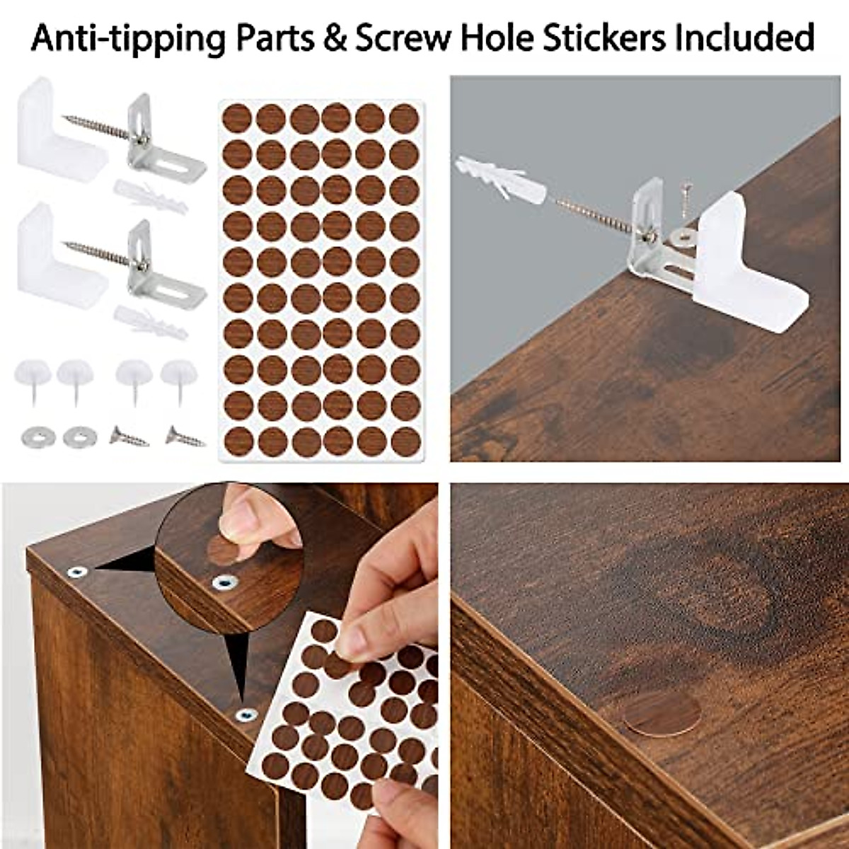 ZENY Geometric Bookcase, 5-Tier Bookshelf, S-Shaped Display Shelf and Room Divider, Freestanding Decorative Storage Shelving for Home Office, Rustic Brown