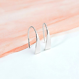 Boma Jewelry Sterling Silver Triangle Pull Through Hoop Earrings