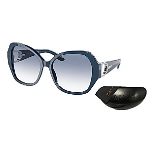 Ralph Lauren RL8202B 546519 57MM Shiny Navy Blue/Gradient Blue/Clear Cateye Sunglasses for Women + BUNDLE With Designer iWear Eyewear Kit