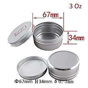 CTKcom 6-Packs 3 oz Screw Top Metal Tins Aluminum Tin Cans Gram Jar,90ml Empty Slip Slide Round Containers For Lip Balm,Salve,Crafts,Cosmetic,Candles,Storage Kit(90g)