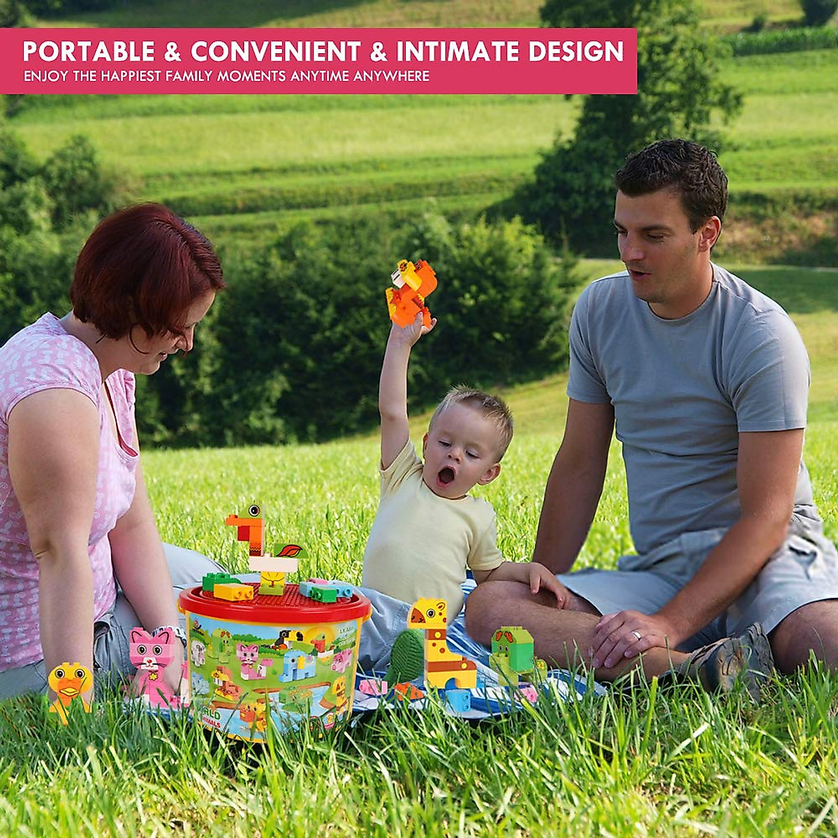 Animals Building Blocks Set, 122 Pieces Animal Building Toy Kit with Storage Box for Kids Ages 3 4 5 6 Years, Creative STEM Educational Preschool Toys for Toddlers Boys Girls Christmas Birthday Gift